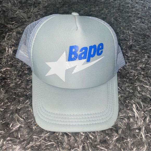 Bape | Accessories | Bathing Ape Silver Trucker Hat Silver Star Logo ...
